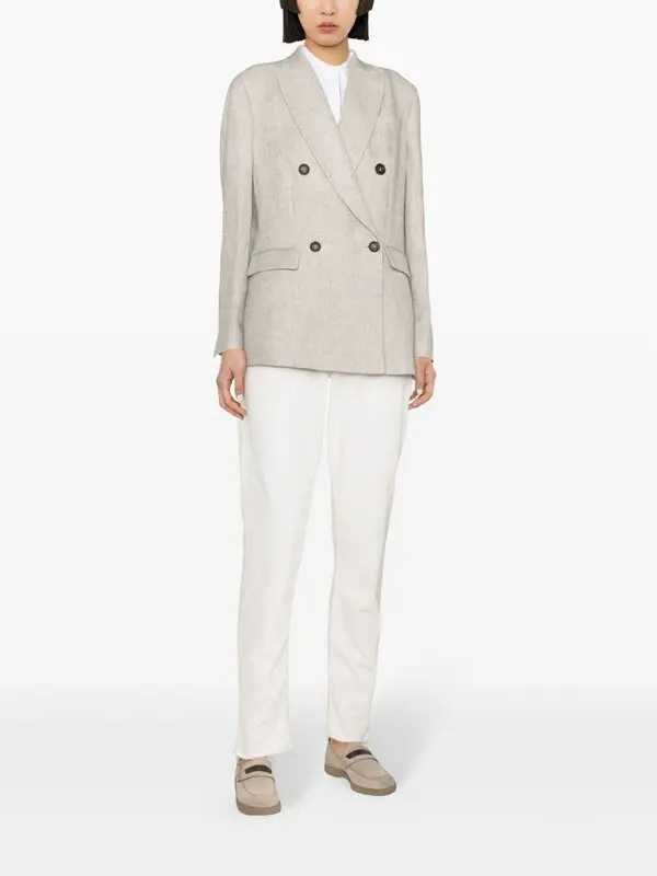 Brunello Cucinelli Herringbone Linen Blazer