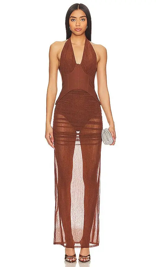 CAMILA COELHO Carolina Midi Dress - Brown