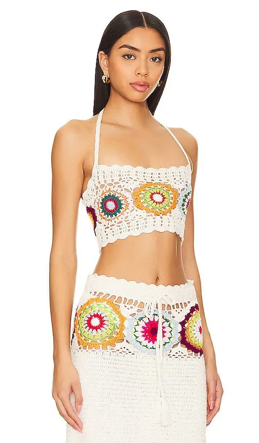 LOVERS AND FRIENDS Kestrel Crochet Top In Multi