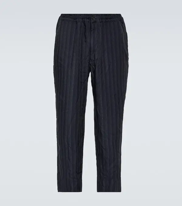 Comme Des Garçons Striped Straight Leg Trousers - Blue