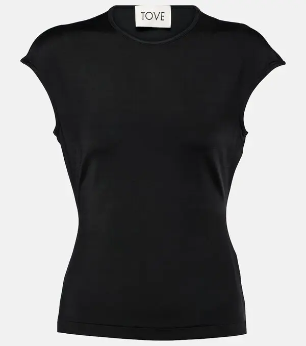Tove Deca Jersey Top - Black