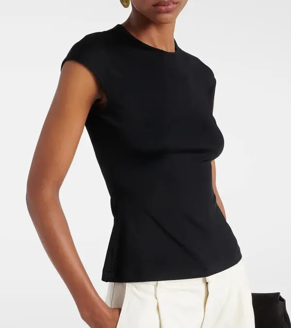 Tove Deca Jersey Top - Black