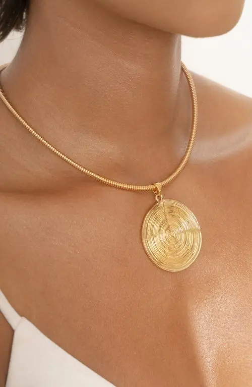 Ettika Disc Pendant Necklace - Gold