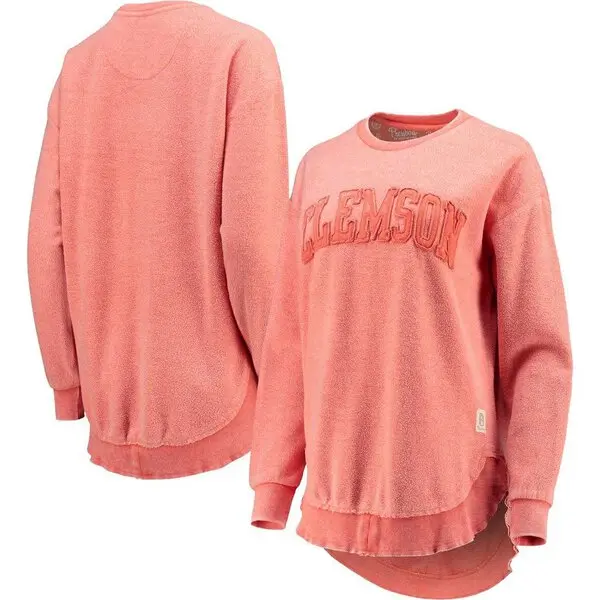 PRESSBOX Clemson Tigers Ponchoville Pullover Sweatshirt