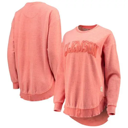 PRESSBOX Clemson Tigers Ponchoville Pullover Sweatshirt