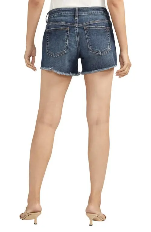 SILVER JEANS CO. Fray Hem Luxe Stretch Denim Boyfriend Shorts