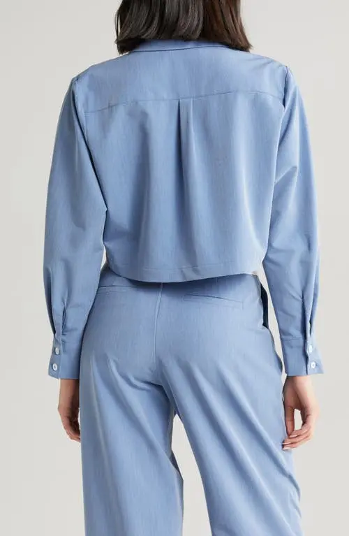 WAYF Cropped Button-up Shirt