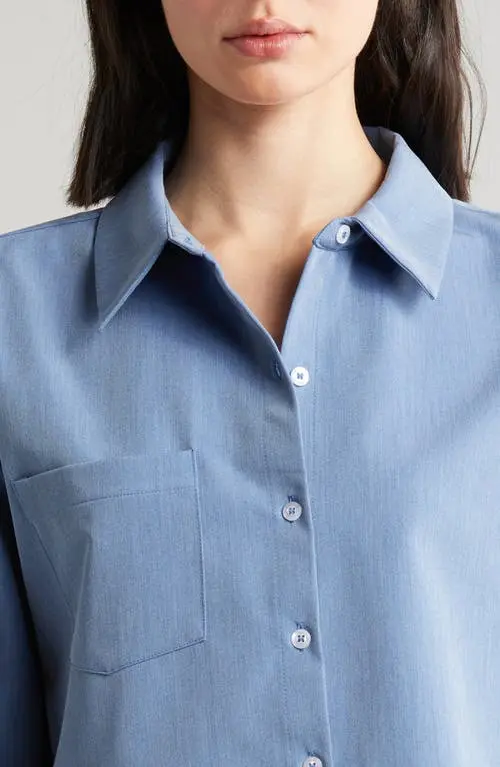 WAYF Cropped Button-up Shirt