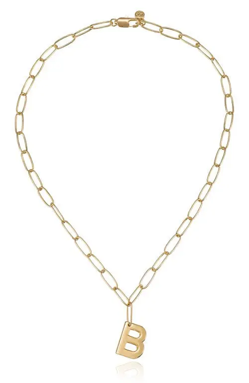 Ettika Initial Pendant Necklace - Gold - B