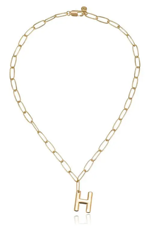 Ettika Initial Pendant Necklace - Gold - H