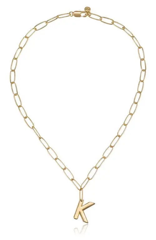 Ettika Initial Pendant Necklace - Gold - K