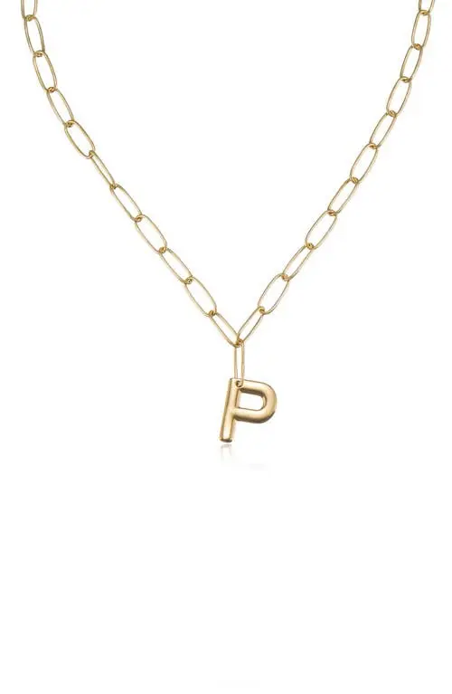 Ettika Initial Pendant Necklace - Gold - P