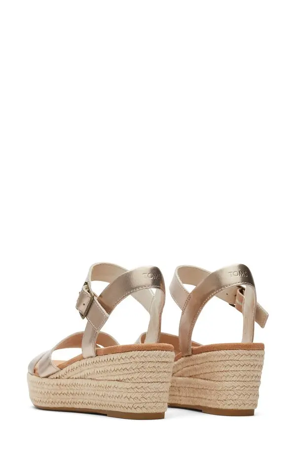 Toms Audrey Ankle Strap Espadrille Platform Wedge Sandal