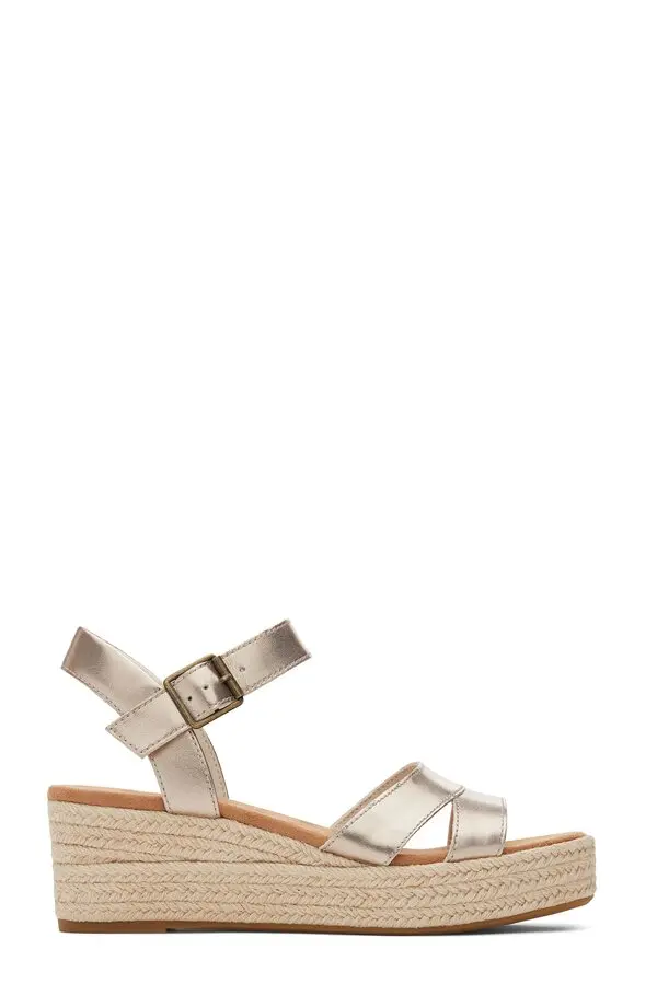 Toms Audrey Ankle Strap Espadrille Platform Wedge Sandal