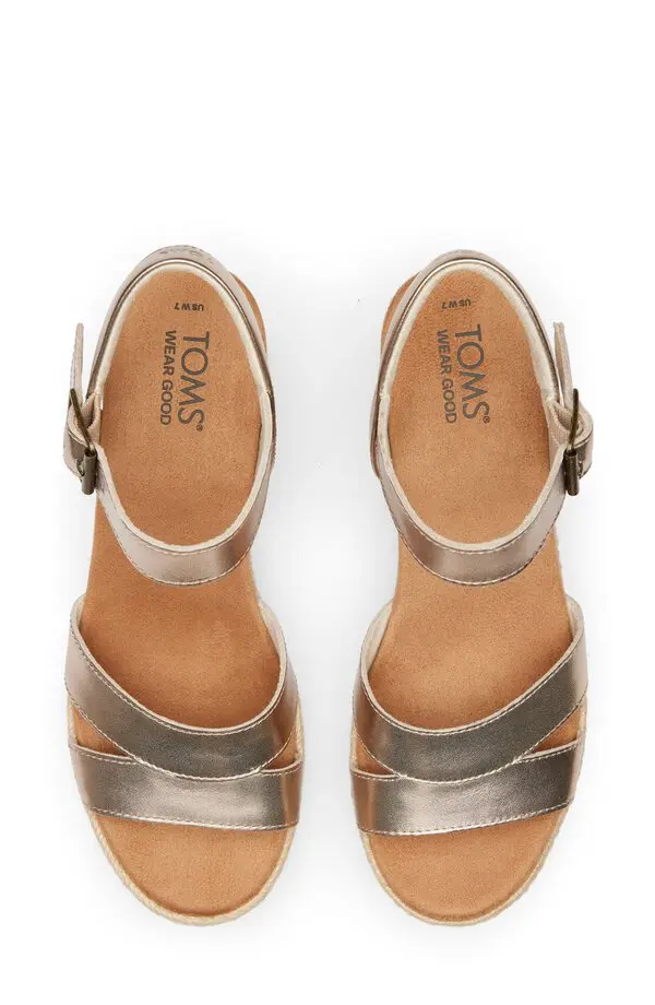 Toms Audrey Ankle Strap Espadrille Platform Wedge Sandal