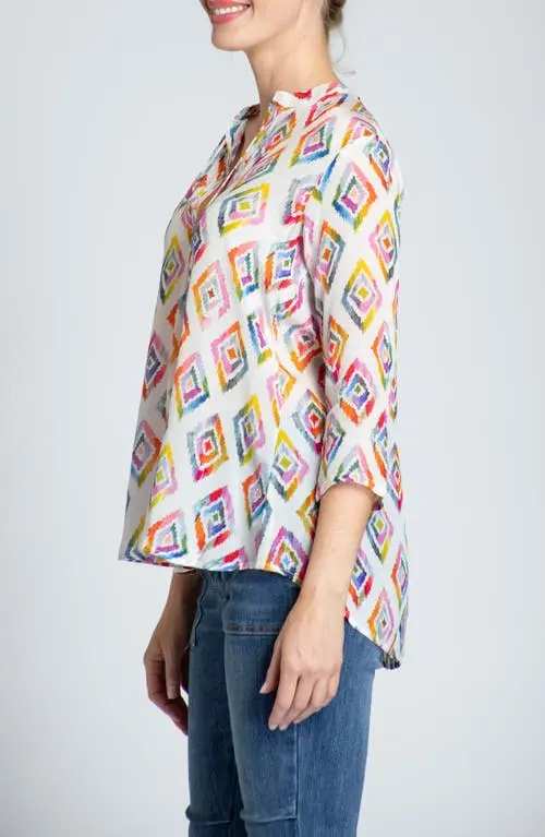 APNY Tie-neck Blouse - Pink Multi