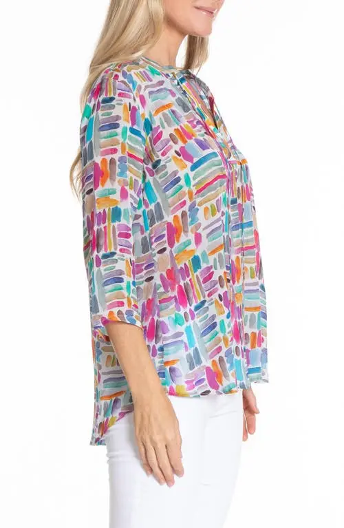 APNY Tie-neck Blouse - Pink Multi