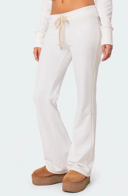 EDIKTED Alexia Low Rise Sweatpants - White