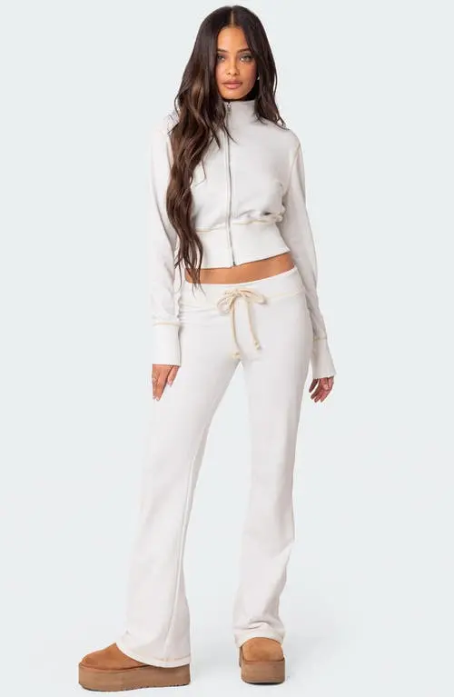 EDIKTED Alexia Low Rise Sweatpants - White