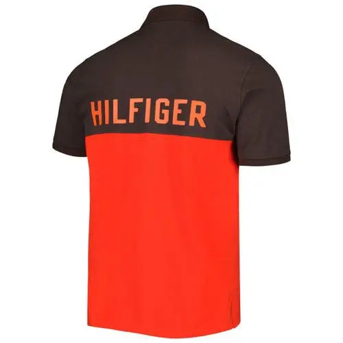Tommy Hilfiger Brown Cleveland Browns Color Block Polo - Orange