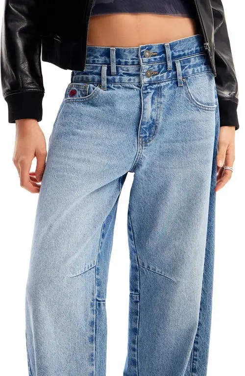 Desigual Double Waist Balloon Leg Jeans