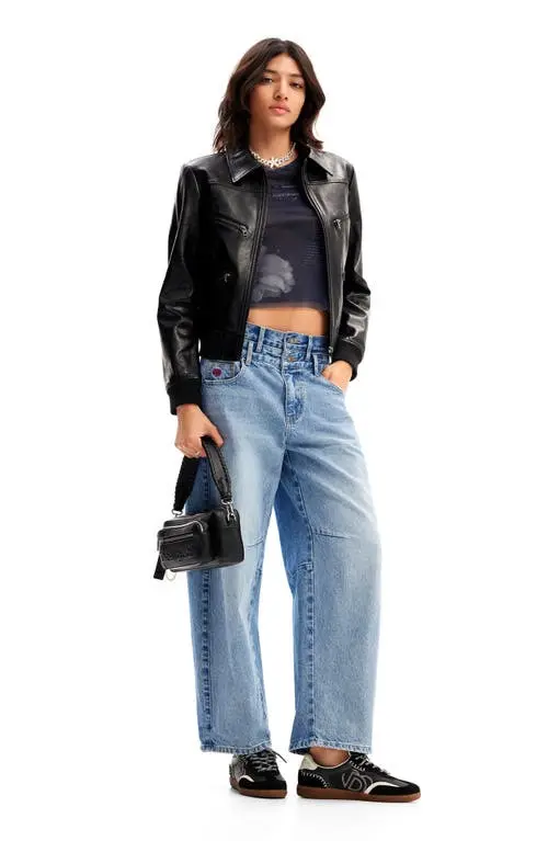 Desigual Double Waist Balloon Leg Jeans