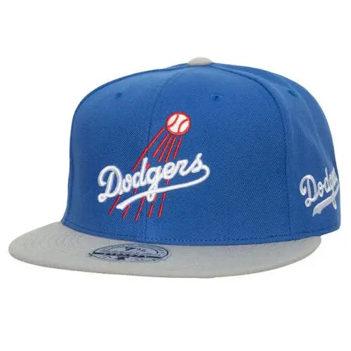 Mitchell & Ness Gray Los Angeles Dodgers Bases Loaded Fitted Hat