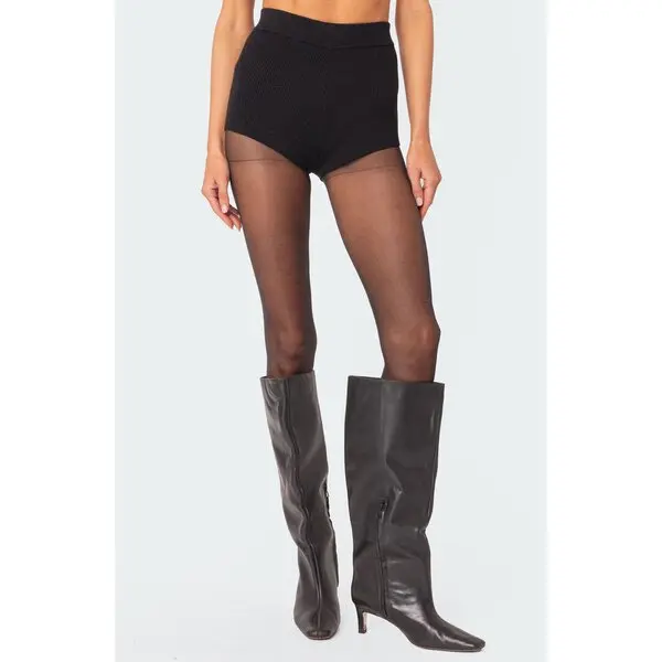EDIKTED Marcus Rib Micro Shorts - Black
