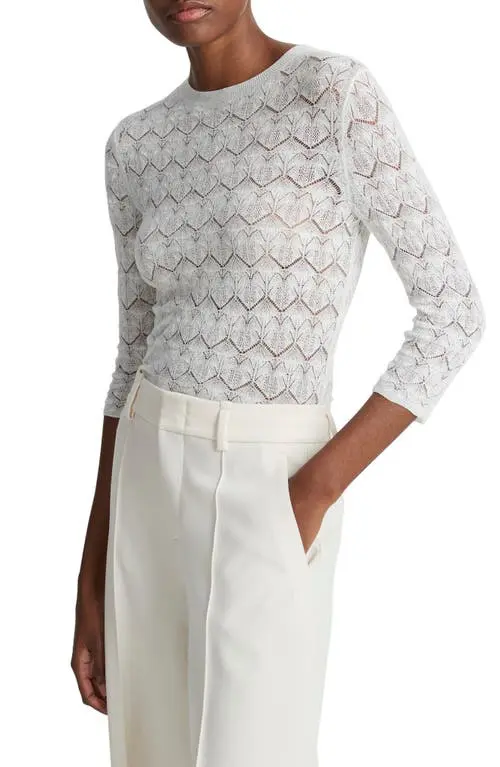 Vince Long Sleeve Cotton Lace Top