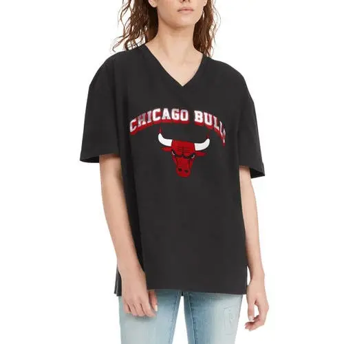 Tommy Hilfiger Chicago Bulls Ashley V-neck T-shirt - Black