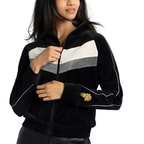 LUSSO Phoenix Suns Nixie Colorblock Chevron Raglan Full-zip Track Jacket - Black