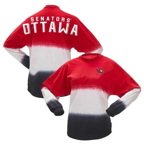 SPIRIT JERSEY Ottawa Senators Ombre Long Sleeve T-shirt Fanatics Branded - Red