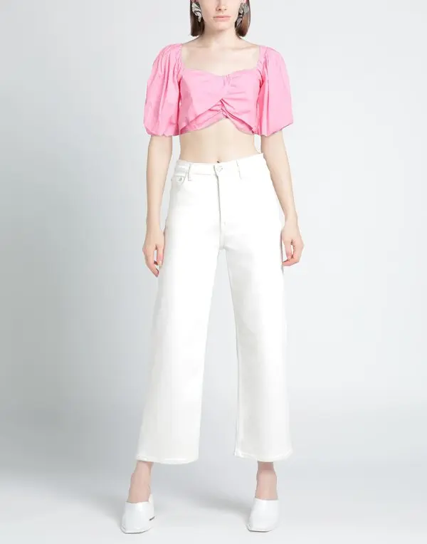 MSGM Gathered Poplin Crop Top