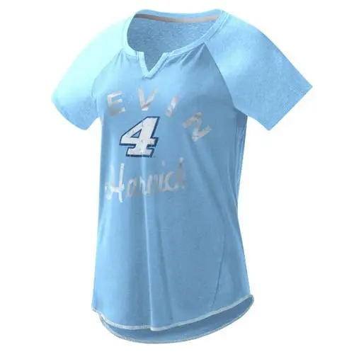 G-III 4HER BY CARL BANKS Kevin Harvick Grand Slam Tri-blend Notch V-neck T-shirt - Light Blue