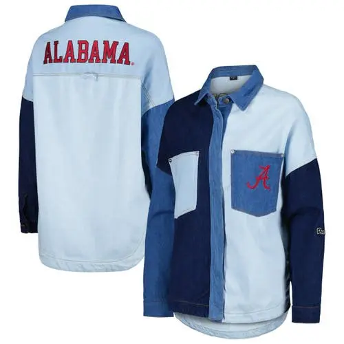 HYPE AND VICE Alabama Crimson Tide Multi-hit Hometown Full-snap Jacket - Denim