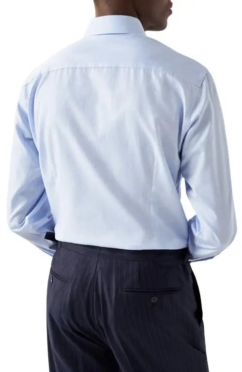 Eton Contemporary Fit Stripe Cotton Dress Shirt - Blue