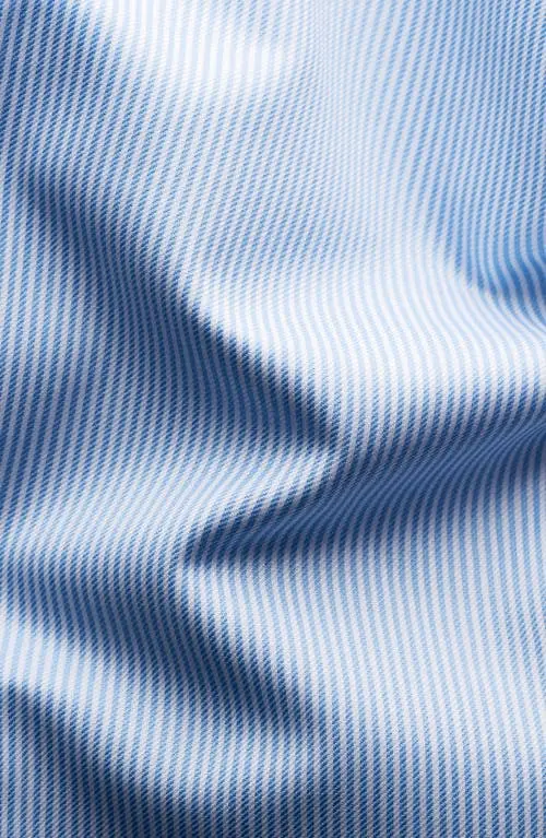 Eton Contemporary Fit Stripe Cotton Dress Shirt - Blue