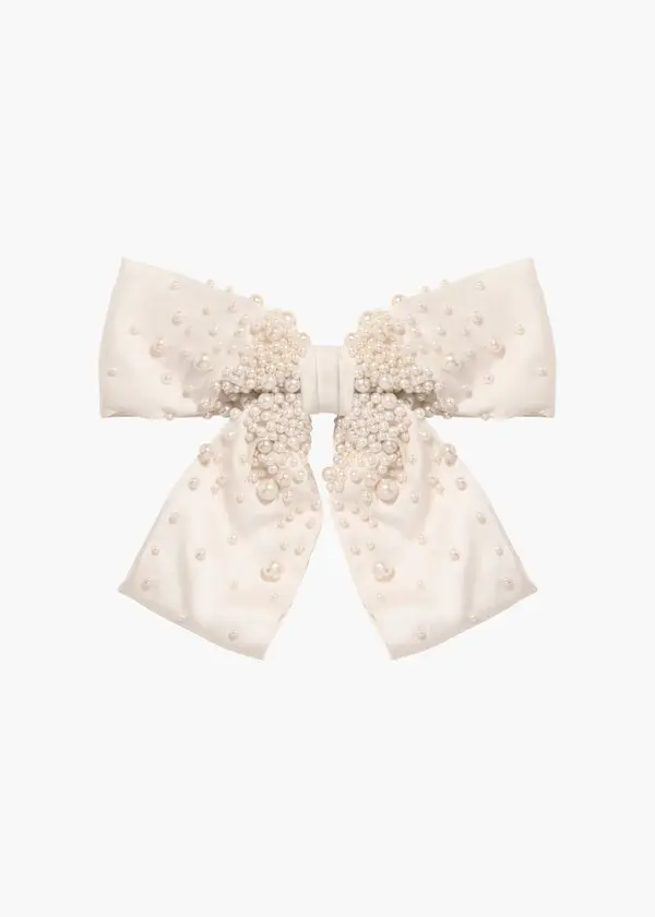 JENNIFER BEHR Taryn Bow Barrette - Pearl
