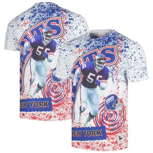 Mitchell & Ness New York Giants Retired Player Name & Number Burst T-shirt - White