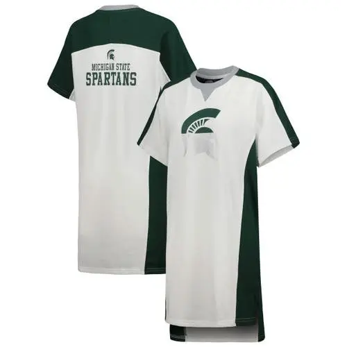 G-III 4HER BY CARL BANKS Michigan State Spartans Home Run T-shirt Dress - White