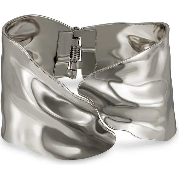 Ettika Abstract Cuff Bracelet - Rhodium