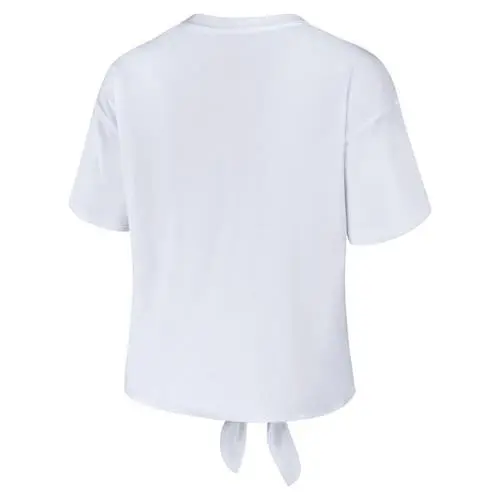 WEAR BY ERIN ANDREWS North Carolina Tar Heels Striped Front Knot Cropped T-shirt