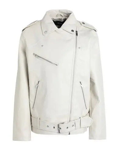 Vero Moda Coated Biker Jacket With Belt - White