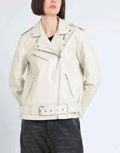 Vero Moda Coated Biker Jacket With Belt - White