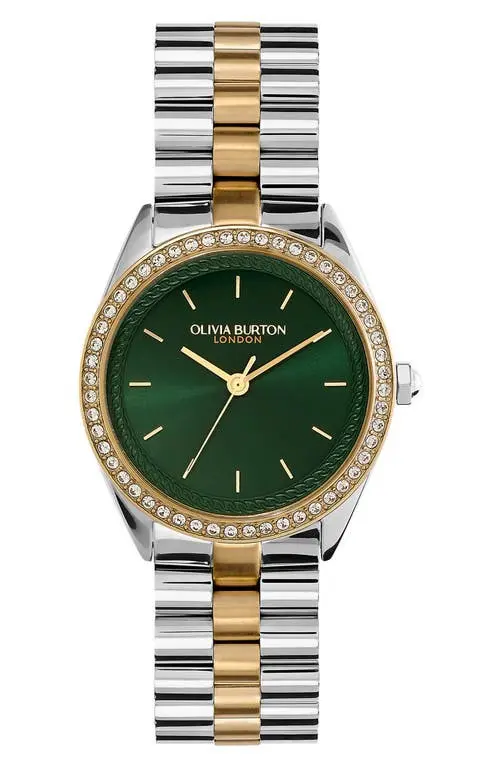 OLIVIA BURTON Bejewelled Bracelet Watch - Green