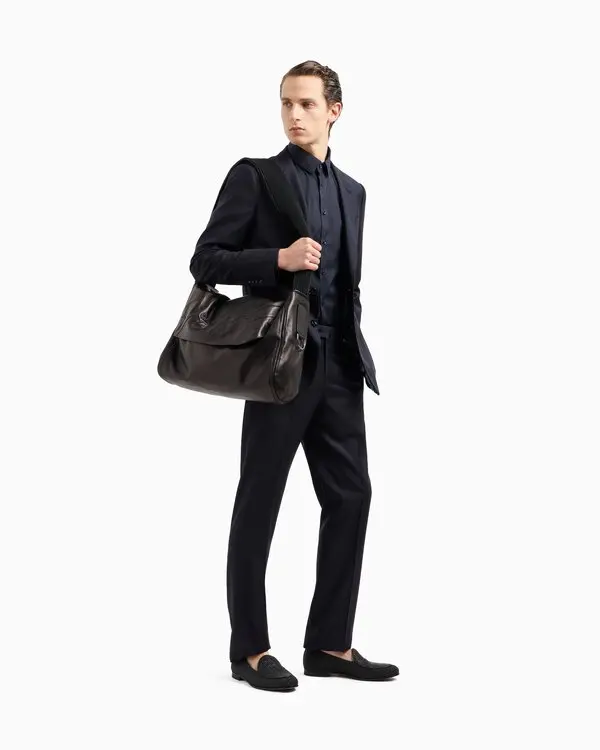 Giorgio Armani Manhattan Line Virgin-wool Single-breasted Suit - Blue