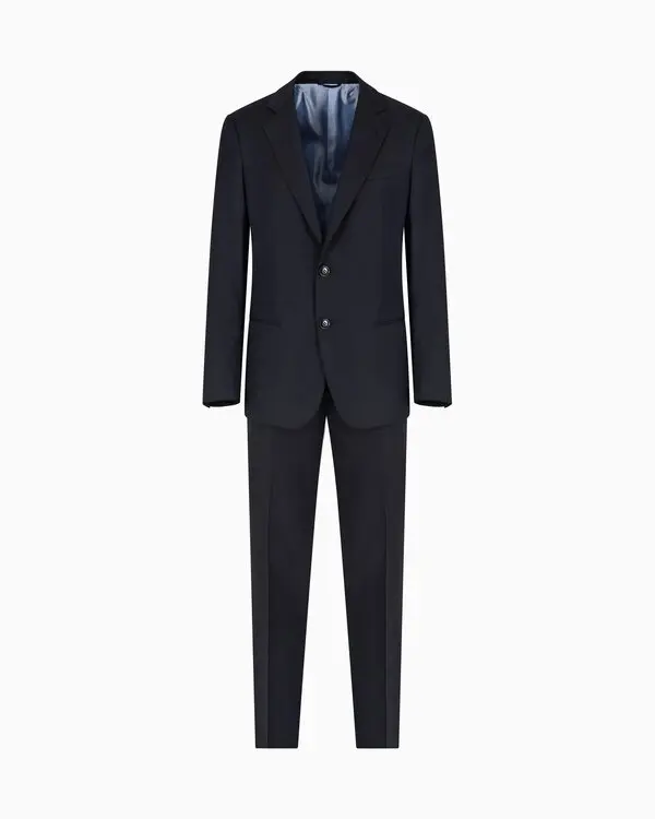 Giorgio Armani Manhattan Line Virgin-wool Single-breasted Suit - Blue