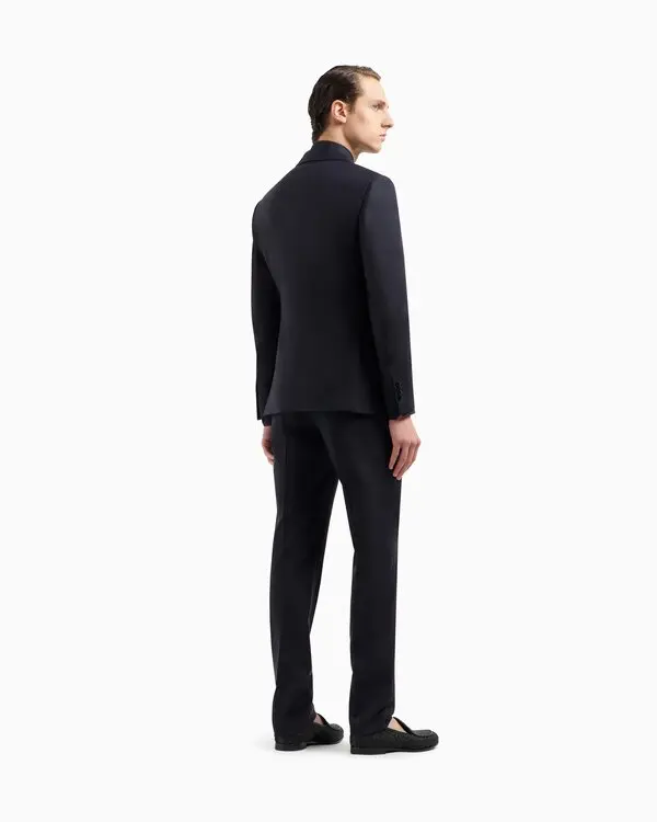 Giorgio Armani Manhattan Line Virgin-wool Single-breasted Suit - Blue