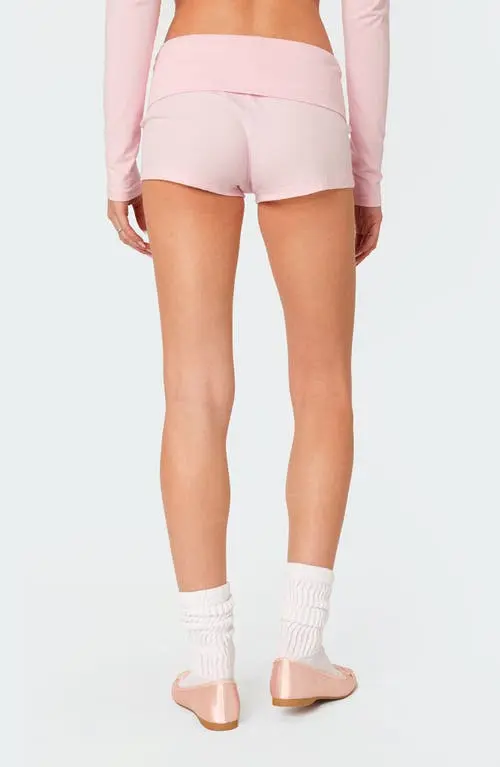 EDIKTED Meg Foldover Shorts - Pink