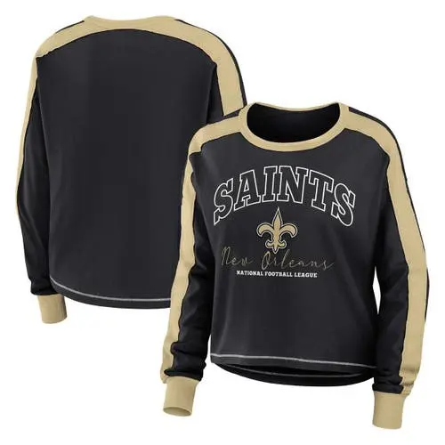 WEAR BY ERIN ANDREWS New Orleans Saints Long Sleeve T-shirt - Black
